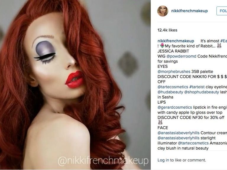 Jessica Rabbit Makeup Look